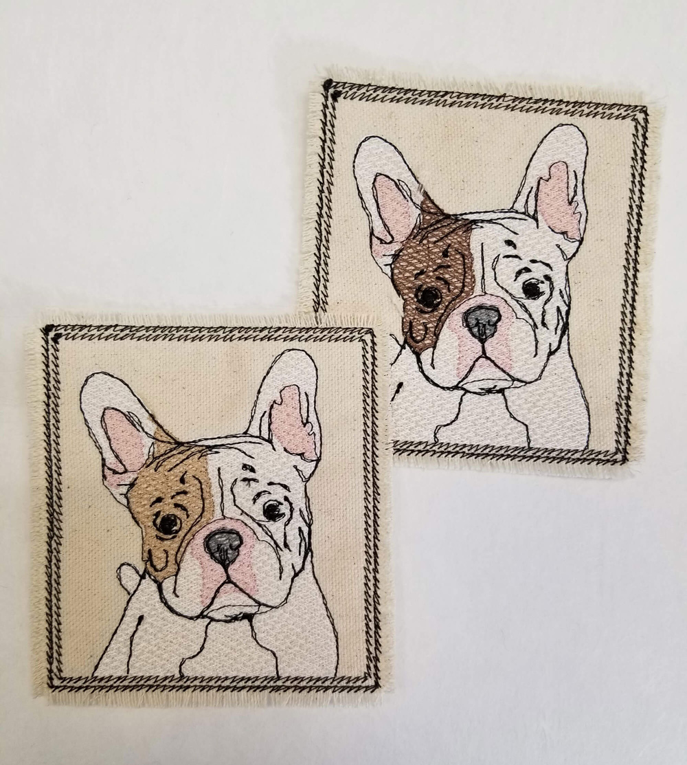 Frenchie – French Bulldog – Puppy Embroidered Patch Canvas Patch ...